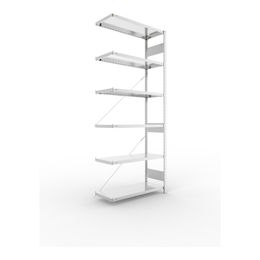 META S3 CLIP230 Anbauregal 2500x1000x400 mm in verzinkt mit 6 B&ouml;den, 230 kg Traglast je Boden (20088744)
