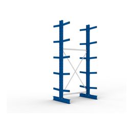 META Kragarmregal Grundregal IPE140 doppelseitig 3000 x 1300 x 800 mm Enzianblau 10 Kragarmen je St&auml;nder (4026212120530)