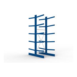 META Kragarmregal Grundregal IPE140 doppelseitig 3000 x 1000 x 1600 mm Enzianblau 10 Kragarmen je St&auml;nder (4026212120356)