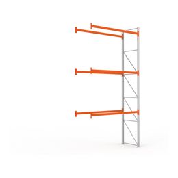 META Palettenregal Anbaumodul Multipal 5500 x 2785 x 1100 mm bis 500 Kg + Palette verzinkt / rotorange 4 Ebenen (200185308)
