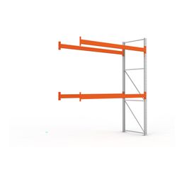 META Palettenregal Anbaumodul Multipal 3300 x 2785 x 1100 mm bis 1000 Kg + Palette verzinkt / rotorange 3 Ebenen (200185324)
