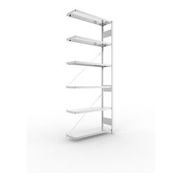META Steckregal Anbauregal CLIP 230 S3 AR 2500 x 1000 x 300 mm 6 B&ouml;den, verzinkt zerlegte Rahmen (88743)