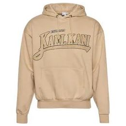 Kapuzensweatshirt Karl Kani "Karl Kani Herren KM234-003-2 KK Trekking OS Pinstripe Hoodie", Herren, Gr. XXS, sand, wei&szlig;, 80% Baumwolle (Bio), 20% Polyester, Sweatshirts