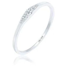 Verlobungsring Elli DIAMONDS "Verlobungsring Diamant (0.09 ct) 925 Silber" Gr. 52, silber, Fingerringe, Damen, 52mm, 0,01 P1 = bei 10-facher Vergr&ouml;&szlig;erung erkennbare Einschl&uuml;sse, Silber 925 (Sterlingsilber), 1mm, Verlobungsring