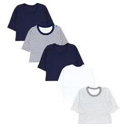 Langarmshirt TUPTAM "Shirt Baby Jungen Langarmshirt 5er Pack", M&auml;dchen, Gr. 92, blau (blau grau streifen uni mix), Obermaterial: 100% Baumwolle CO., Shirts Langarmshirt