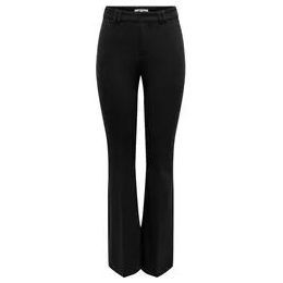 Anzughose Only "ONLPEACH MW FLARED PANT TLR NOOS", Damen, Gr. 34 (XS), L&auml;nge 32, schwarz, Web, Obermaterial: 94% Polyester, 6% Elasthan, unifarben, Hosen Anzughose