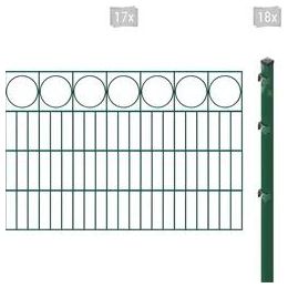Doppelstabmattenzaun Arvotec "ESSENTIAL 80 zum Einbetonieren "Ring" mit Zierleiste", gr&uuml;n (dunkelgr&uuml;n), H:80cm, Kunststoff, Stahl, Zaunelemente, Zaunh&ouml;he 80 cm, Zaunl&auml;nge 2 - 60 m