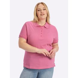 sheego Gro&szlig;e Gr&ouml;&szlig;en Poloshirt mit Seitenschlitzen, pink, Gr&ouml;&szlig;e 48 - Damen