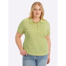 sheego Gro&szlig;e Gr&ouml;&szlig;en Poloshirt mit Seitenschlitzen, pistazie, Gr&ouml;&szlig;e 48 - Damen