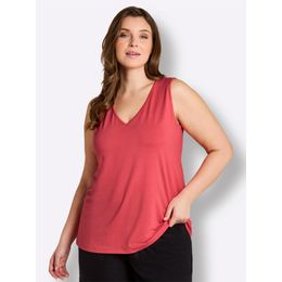 sheego Gro&szlig;e Gr&ouml;&szlig;en Shirttop mit Bindeband im Nacken, hummer, Gr&ouml;&szlig;e 46 - Damen