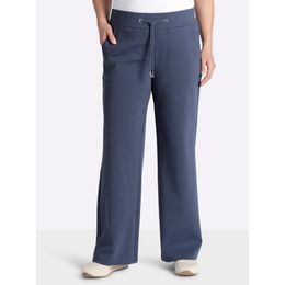sheego Gro&szlig;e Gr&ouml;&szlig;en Jogg Pants aus elastischem Jersey, rauchblau, Gr&ouml;&szlig;e 52 - Damen