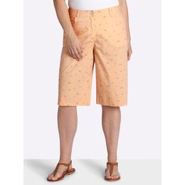sheego Gro&szlig;e Gr&ouml;&szlig;en Bermudas mit Minimalprint, apricot-steingrau-bedruckt, Gr&ouml;&szlig;e 48 - Damen