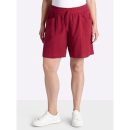 sheego Gro&szlig;e Gr&ouml;&szlig;en Shorts aus weichem Musselin, kirsche, Gr&ouml;&szlig;e 58 - Damen