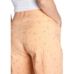 sheego Gro&szlig;e Gr&ouml;&szlig;en Bermudas mit Minimalprint, apricot-steingrau-bedruckt, Gr&ouml;&szlig;e 46 - Damen