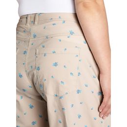 sheego Gro&szlig;e Gr&ouml;&szlig;en Bermudas mit Minimalprint, elfenbein-bleu-bedruckt, Gr&ouml;&szlig;e 52 - Damen