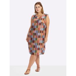 sheego Gro&szlig;e Gr&ouml;&szlig;en Druckkleid aus reiner Viskose, khaki-rotbraun-gemustert, Gr&ouml;&szlig;e 48 - Damen