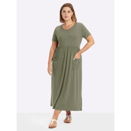 sheego Gro&szlig;e Gr&ouml;&szlig;en Jerseykleid mit Taschen, khaki, Gr&ouml;&szlig;e 50 - Damen