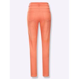 sheego Gro&szlig;e Gr&ouml;&szlig;en 5-Pocket-Jeans mit Ziern&auml;hten, papaya, Gr&ouml;&szlig;e 23 - Damen