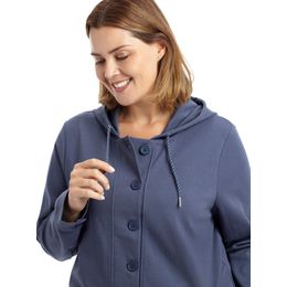 sheego Gro&szlig;e Gr&ouml;&szlig;en Shirtjacke mit Kapuze, rauchblau, Gr&ouml;&szlig;e 50 - Damen