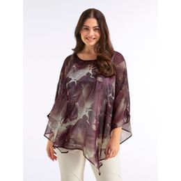 sheego Damen Tunika mit modischen Fledermaus&auml;rmeln, schoko-apricot-bedruckt, Gr&ouml;&szlig;e 42