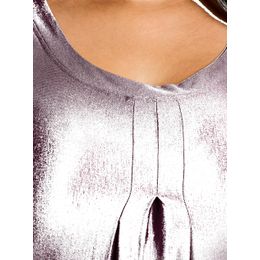 sheego Gro&szlig;e Gr&ouml;&szlig;en A-Linien-Kleid mit Bl&auml;tterprint am Saum, burgund-hummer-bedruckt, Gr&ouml;&szlig;e 58 - Damen
