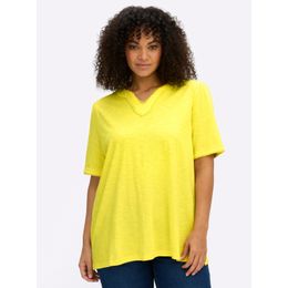 sheego Gro&szlig;e Gr&ouml;&szlig;en Halbarmshirt, limone, Gr&ouml;&szlig;e 56/58 - Damen
