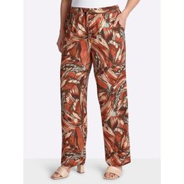 sheego Damen Schlupfhose mit Rundum-Dehnbund, schoko-sand-bedruckt, Gr&ouml;&szlig;e 46