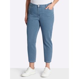 sheego Gro&szlig;e Gr&ouml;&szlig;en 7/8-Jeans mit Stretch-Anteil, blue-bleached, Gr&ouml;&szlig;e 50 - Damen