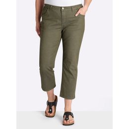 sheego Gro&szlig;e Gr&ouml;&szlig;en 7/8-Jeans in 5-Pocket-Form, khaki, Gr&ouml;&szlig;e 48 - Damen