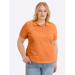 sheego Gro&szlig;e Gr&ouml;&szlig;en Poloshirt mit Seitenschlitzen, mandarine, Gr&ouml;&szlig;e 50 - Damen