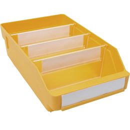 STEMO Regalkasten aus hochschlagfestem Polypropylen, gelb, LxBxH 300 x 180 x 95 mm, VE 20 Stk