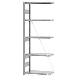 eurokraft pro Schwerlast-Steckregal, einseitig, HxBxT 2000 x 750 x 300 mm, verzinkt, Anbauregal