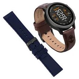 Smartwatch Timberland "TRAIL FORCE", braun (dunkelbraun, dunkelbraun), Smartwatches, Herren, Smartwatch, Armbanduhr, Herrenuhr, Lederarmband, Bluetooth, Trinkerinnerung