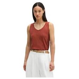 Marc O'Polo T-Shirt MARC O'POLO "aus Slub-Jersey", Damen, Gr. XS, tall poppy, Obermaterial: 100% Baumwolle, unifarben, regular fit, V-Ausschnitt, Shirts T-Shirt
