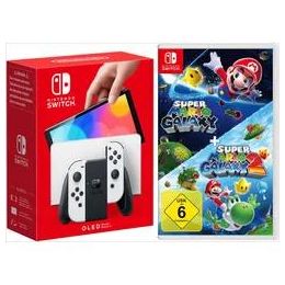 Nintendo SWITCH Konsolen-Set "NSW OLED Konsole weiss inkl.Super Mario Galaxy 1+2", wei&szlig;, B:24,2cm H:1,39cm T:10,2cm, Spielekonsolen