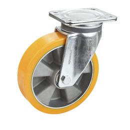 Proroll PU-Reifen auf Alu-Felge, Rad-&Oslash; x Breite 160 x 50 mm, Lenkrolle