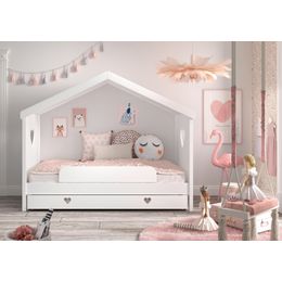 Vipack Hausbett Amori m. Lade + Sicherung ca. 90x200 cm Wei&szlig;