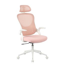 Drehstuhl Polly Pink/Wei&szlig;