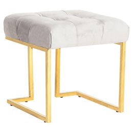 Kayoom Hocker Parity Taupe Samt