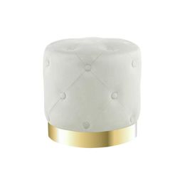 Kayoom HOCKER Samt-Hocker rund in Creme