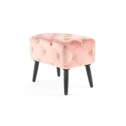 Kayoom Hocker Piano ca. 40x48 cm Rosa Samt