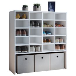 Schuhschrank Hinsol XL Wei&szlig; ca. 92x99x33 cm