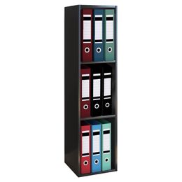 Aktenregal Offas Schwarz, 3-fach