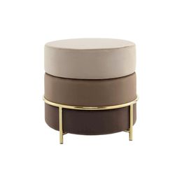 Kayoom Hocker Creme/Braun ca. 48,5x46 cm