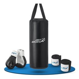 ArtSport Boxsack Set gef&uuml;llt &ndash; Kinder Boxset 10 kg mit Boxhandschuhen, Bandagen, Deckenhalterung