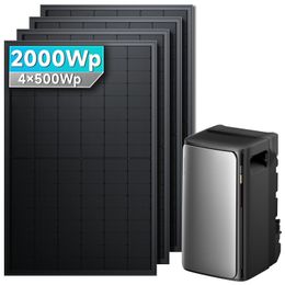 Solarmars&reg; 2000W Balkonkraftwerk mit Speicher,EcoFlow Stream Ultra 1,92 kWh All-in-One Komplettset - Ohne Halterung