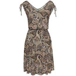 Lascana Kleid Damen Gr&ouml;&szlig;e 36 ecru / braun / kiwi / schwarz Sommerkleid