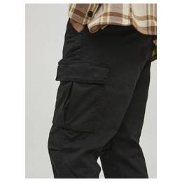 Jack & Jones Cargohose JACK & JONES "STACE TUCKER", Damen, Gr. 33, L&auml;nge 34, schwarz, Web, Obermaterial: 97% Baumwolle, 3% Elasthan, unifarben, normal normal, Hosen Cargohose