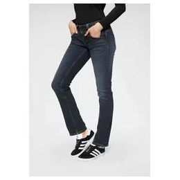 Straight-Jeans Pepe Jeans "GEN", Damen, Gr. 28, L&auml;nge 30, blau (h06 stretch ultra schwarz), Web, Obermaterial: 84% Baumwolle, 14% Polyester, 2% Elasthan, slim fit lang, Jeans Straight-Jeans, in Baumwoll-Qualt&auml;t mit geradem Bein und Doppel-Knopf-Bund