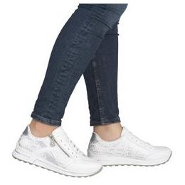 Sneaker Rieker, Damen, Gr. 38, silber (wei&szlig;, silberfarben), Lederimitat, Schuhe Sneaker, herausnehmbarer Soft-Einlage, Freizeitschuh, Halbschuh, Schn&uuml;rschuh, Topseller